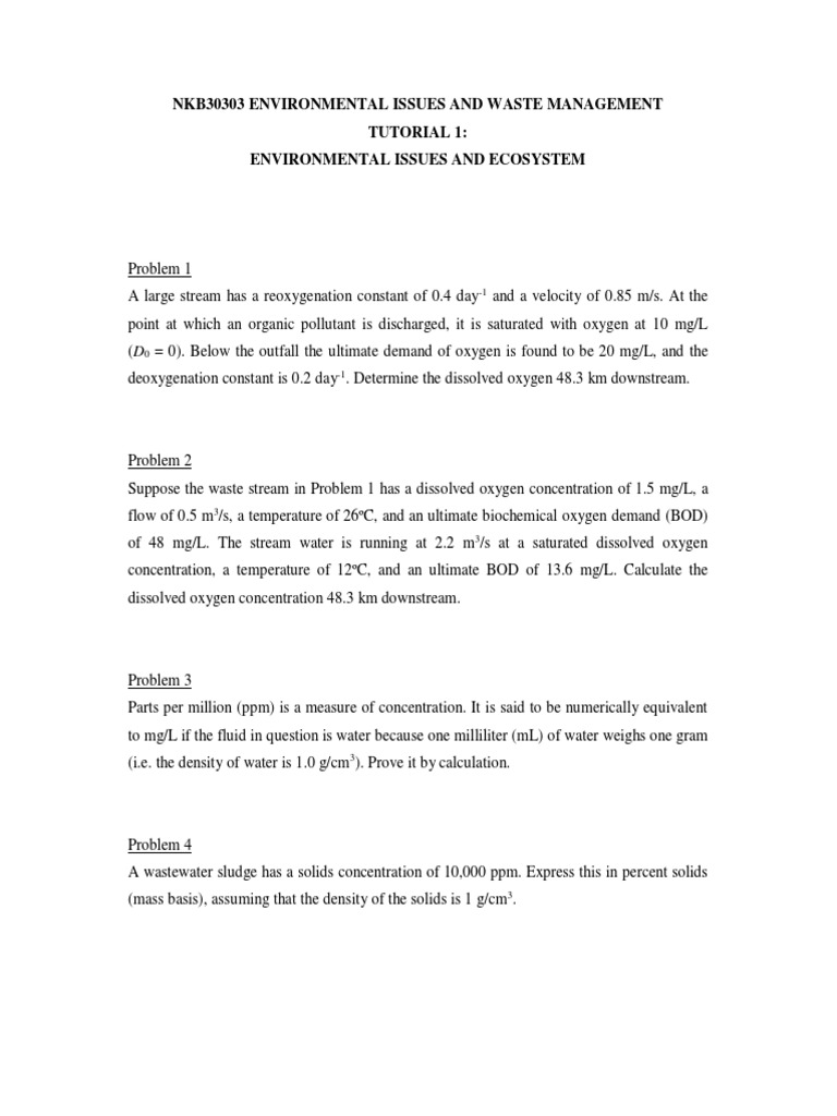 Tutorial 1 | PDF | Density | Environmental Science