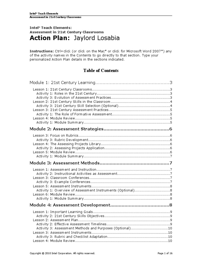 Assessment Action Plan | PDF | Educational Assessment | Rubric (Academic)