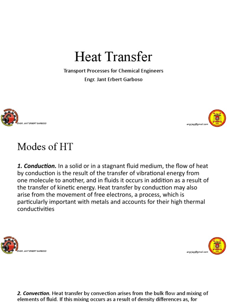 Heat Transfer: Transport Processes For Chemical Engineers Engr. Jant ...