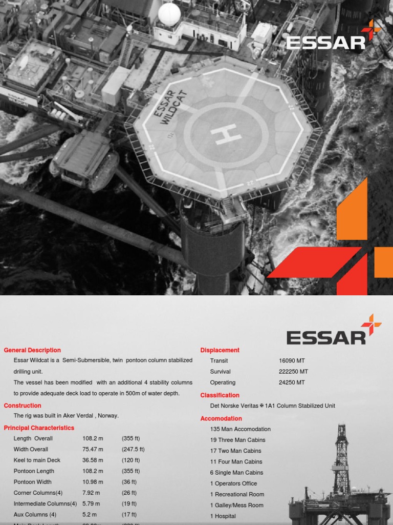 Essar Widlcat Semi-Submersible Rig Brochure | PDF | Nature