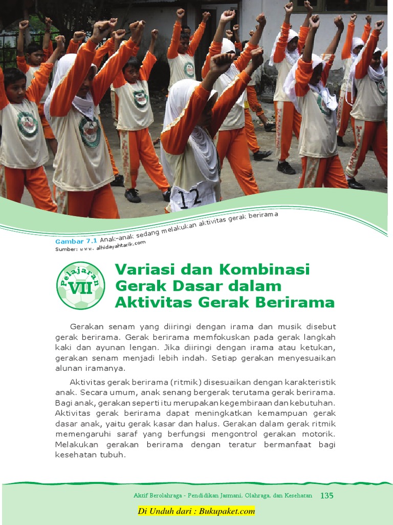 BAB VII Variasi Dan Kombinasi Gerak Dasar Dalam Aktivitas Gerak Berirama PDF | PDF