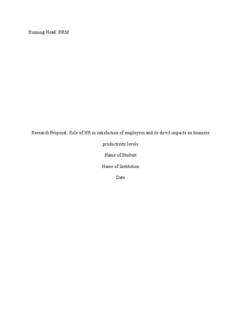 Research Proposal | PDF | Human Resource Management | Human Resources