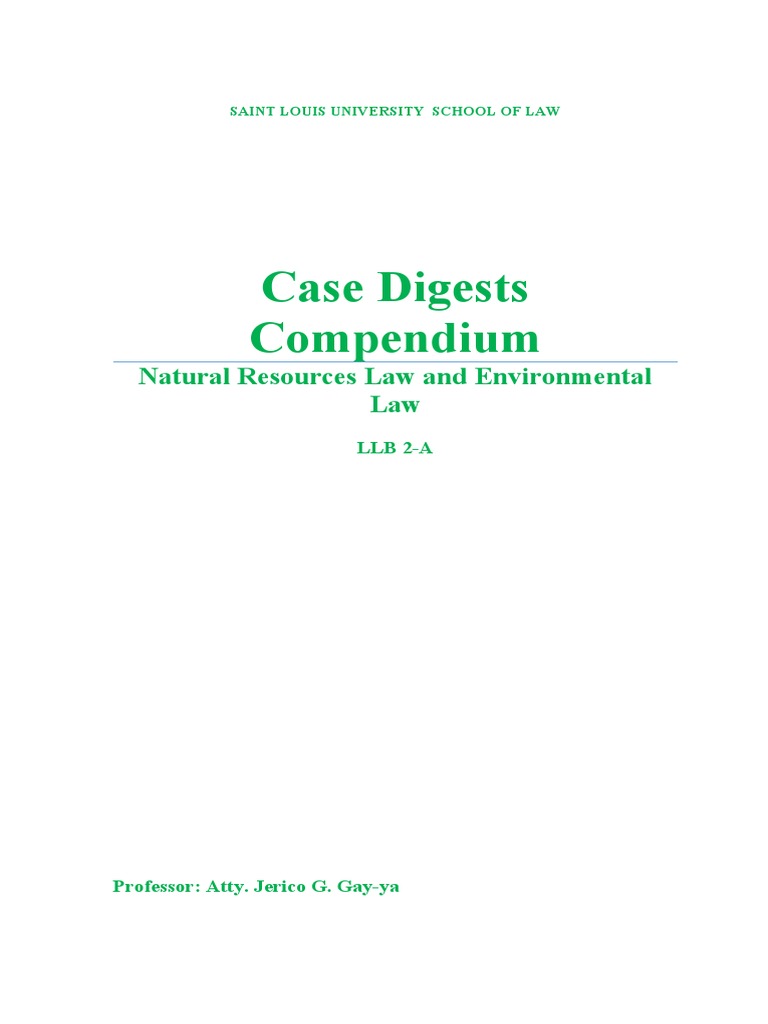 NATRES Case Digests Compendium | PDF | Property | Ownership