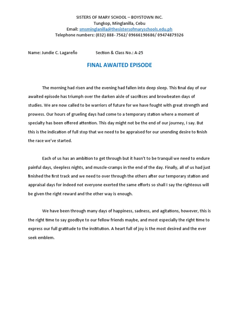 Speech For Graduation | PDF | Self-Improvement