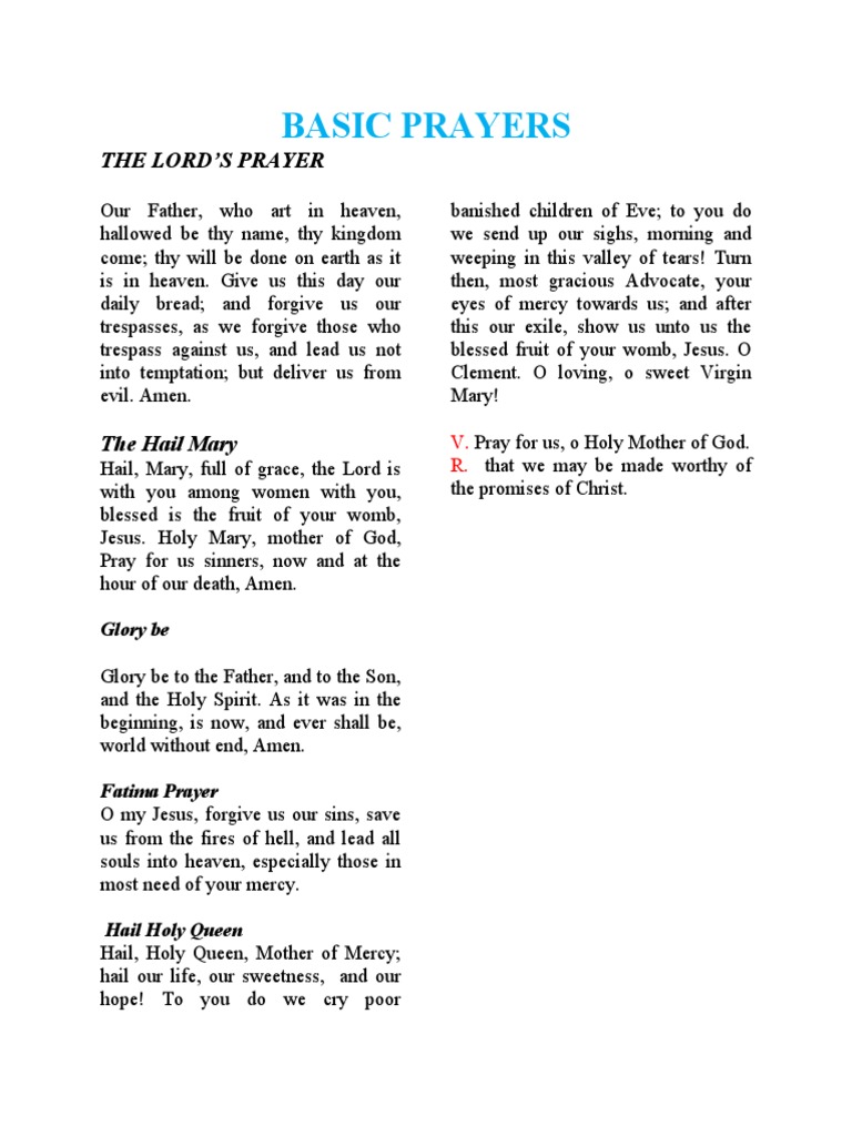 Essential Catholic Prayers in English | PDF