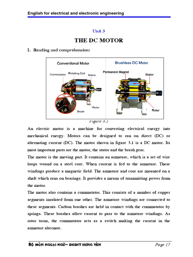 The DC Motor: I. Reading and Comprehension | PDF | Electric Motor ...