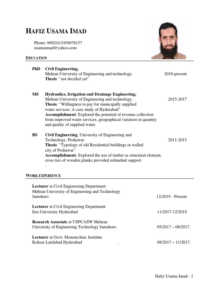 Usama CV MUET PDF | PDF | Business | Business