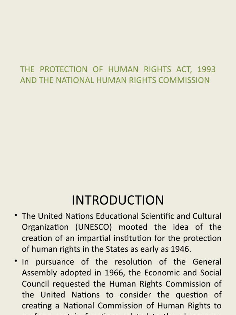 7-The Protection of Human Rights Act, 1993 | Download Free PDF | Human ...