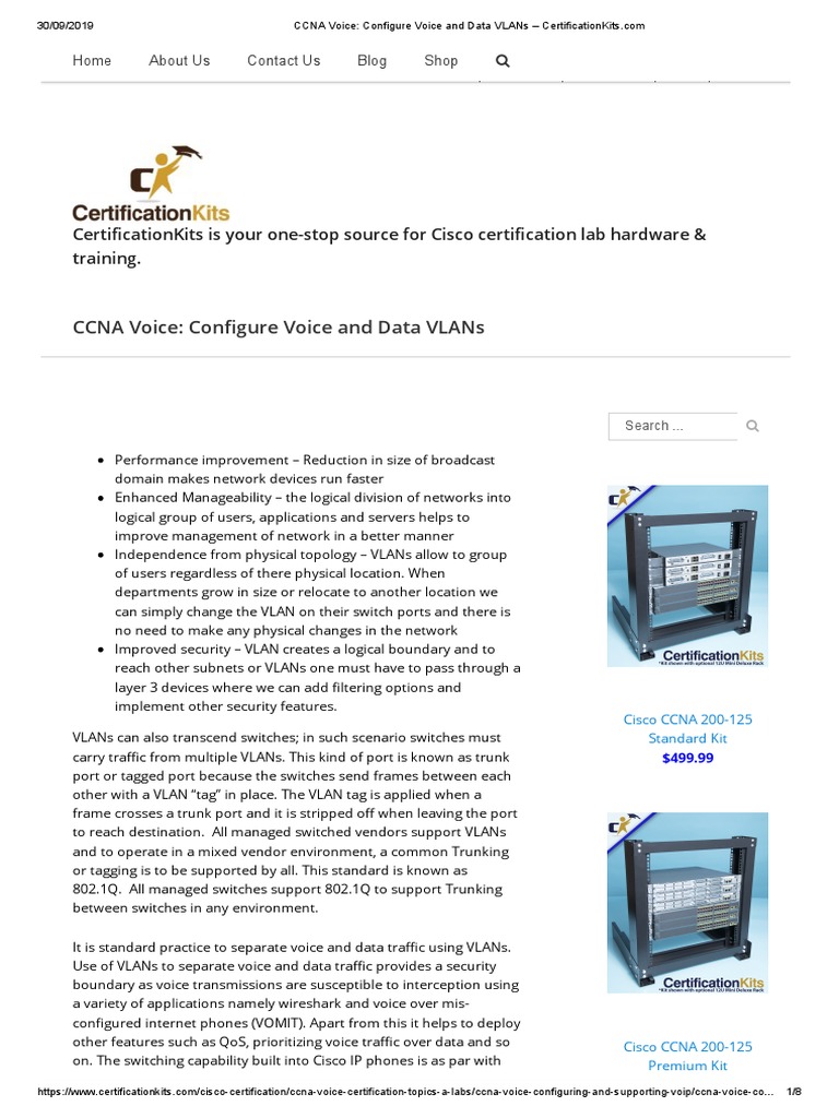 CCNA Voice - Configure Voice and Data VLANs | PDF | Network Switch ...