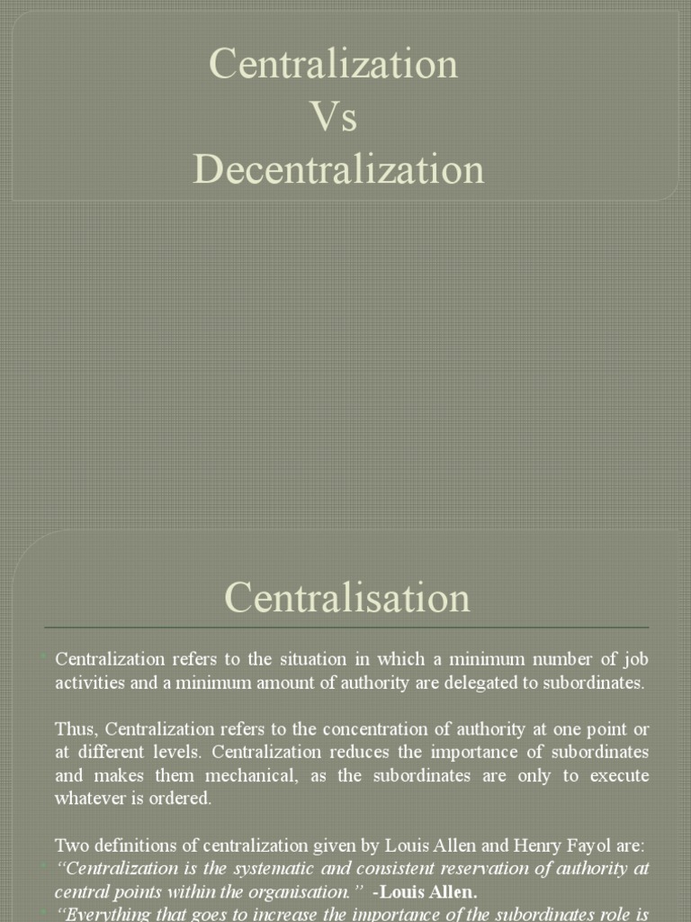 5-Centralisation and Decentralisation of Administration | PDF ...