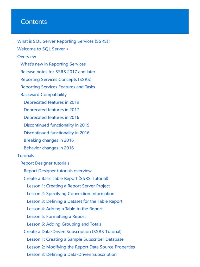 SQL Server Reporting Services (SSRS) PDF | PDF | Share Point ...