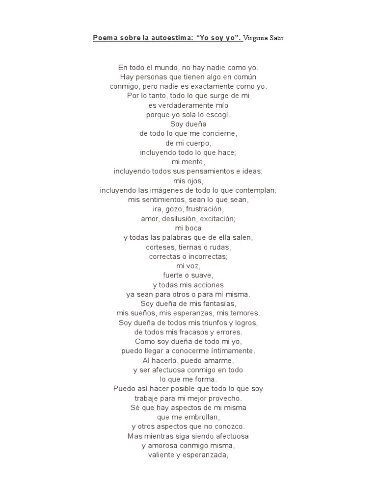 Poema Yo Soy Yo | PDF