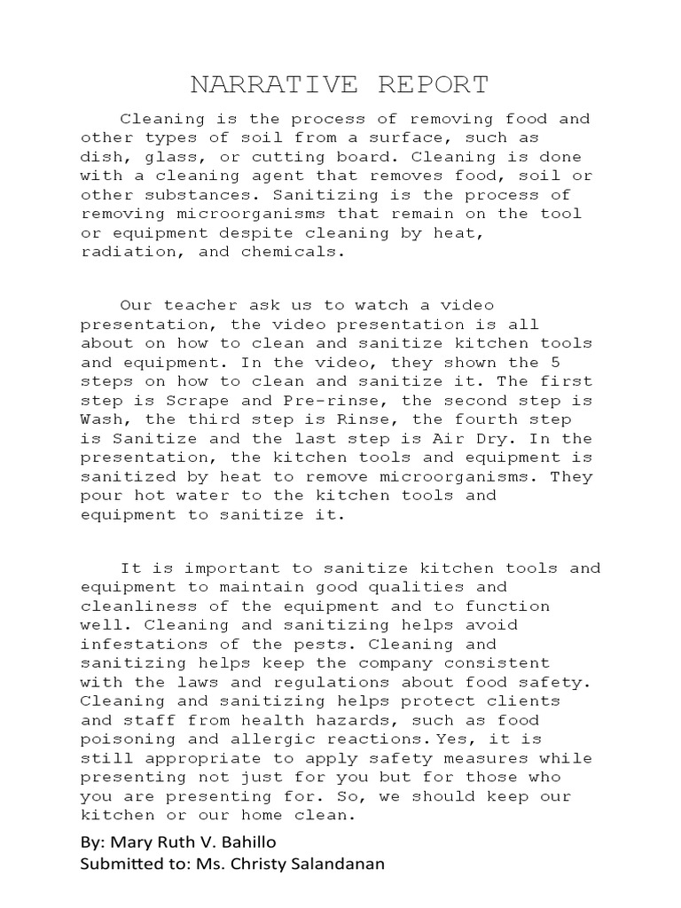 Narrative Report in TLE | PDF