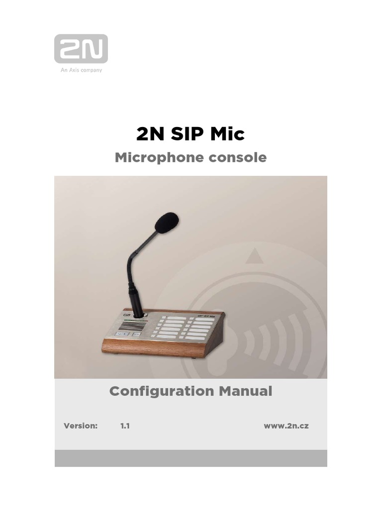 2N SIP MIC User Manual EN 1.1 | PDF | Session Initiation Protocol | Ip ...