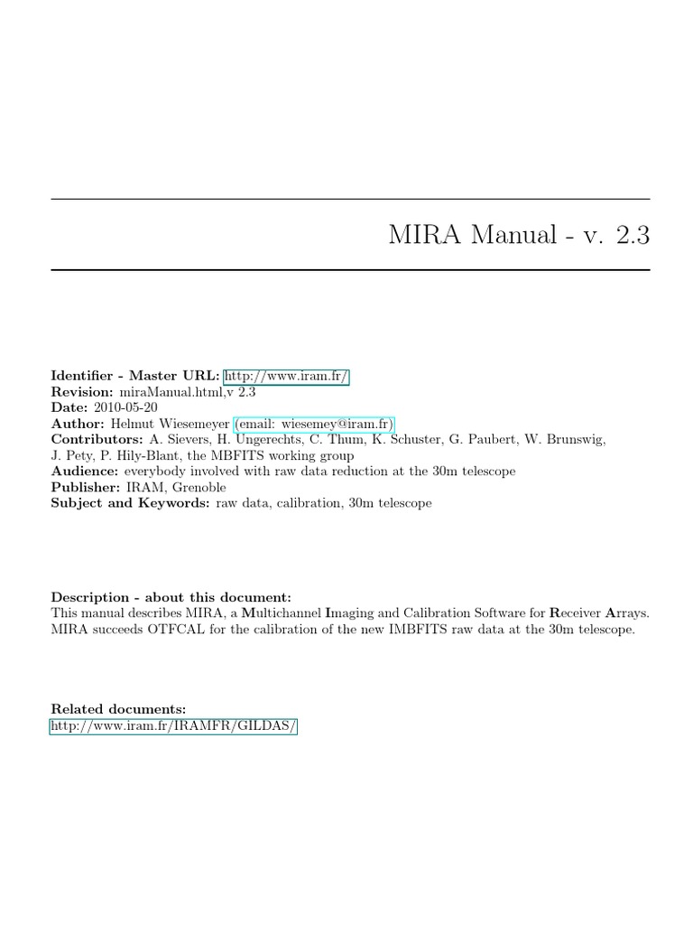 Mira | PDF | Parameter (Computer Programming) | Polarization (Waves)