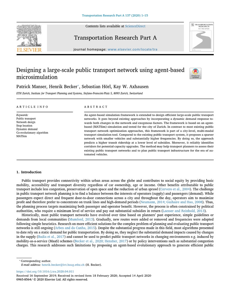 Transportation Research Part A: Patrick Manser, Henrik Becker ...