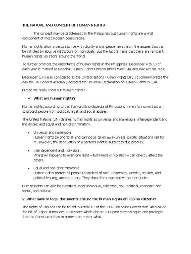 The Nature and Concept of Human Rights | Download Free PDF | Human ...