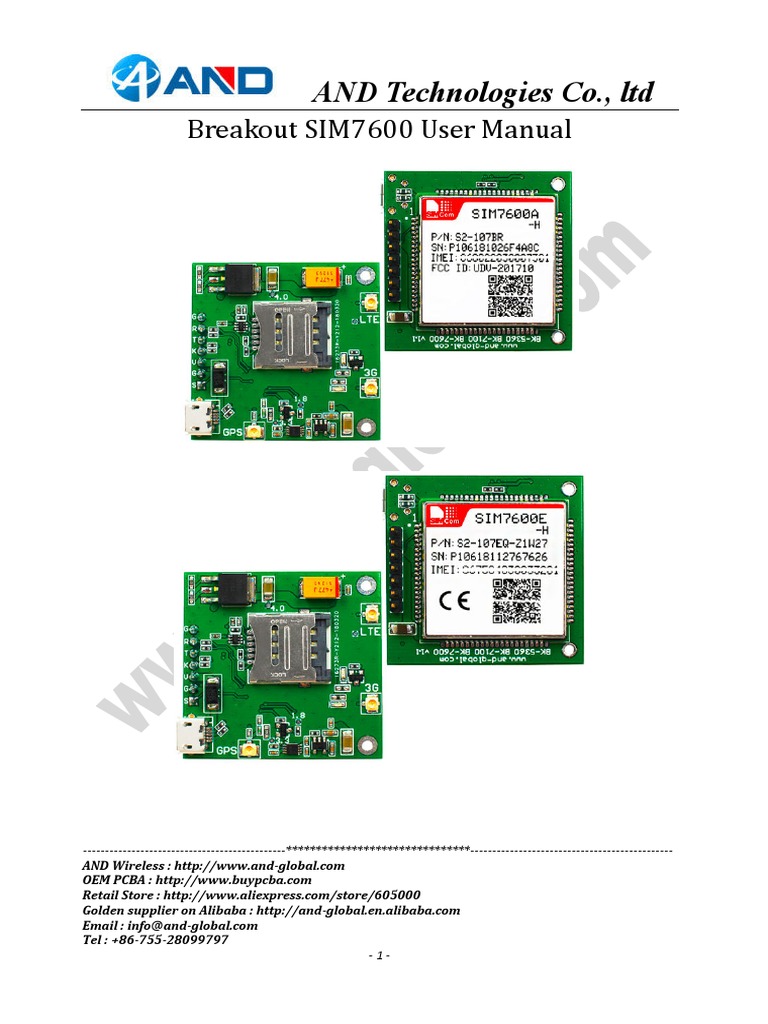 2018-07-24 122343 BK-SIM7600 Board User Manual V1.0 | PDF | Lte (Telecommunication) | Data ...