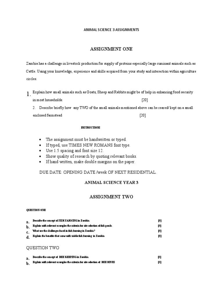 Animal Science 3 Assignments | PDF | Beekeeping | Agriculture