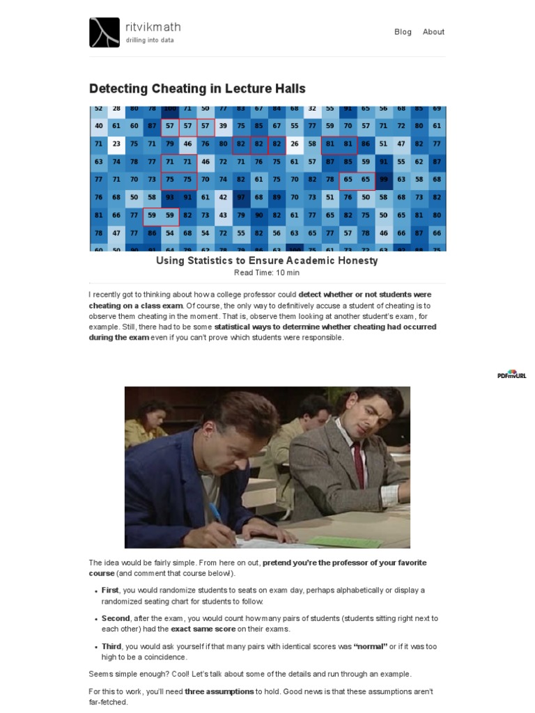 Detecting Cheating in Lecture Halls | PDF | Academic Dishonesty | Test ...
