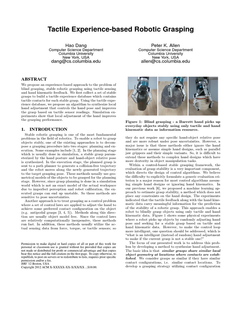 Robot Grasping Part 2 | PDF | Robotics | Simulation