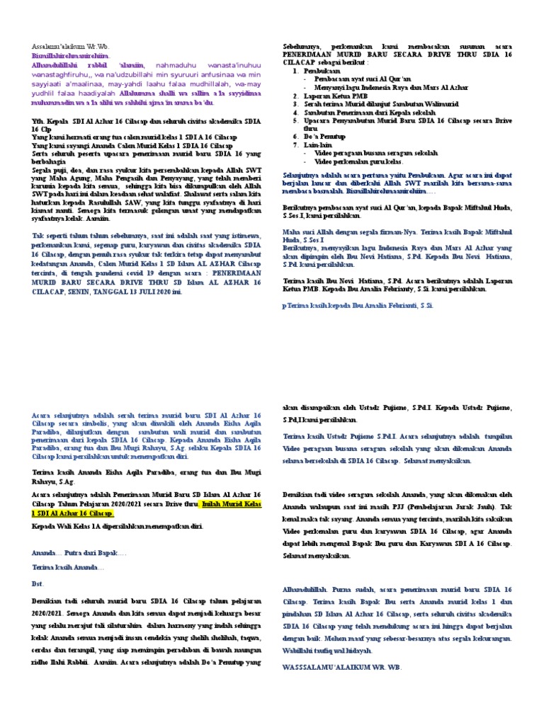 Penerimaan Siswa Baru Bu Rita | PDF