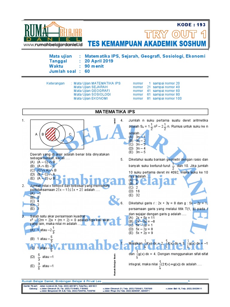 Soal Tka RBD 1 | PDF