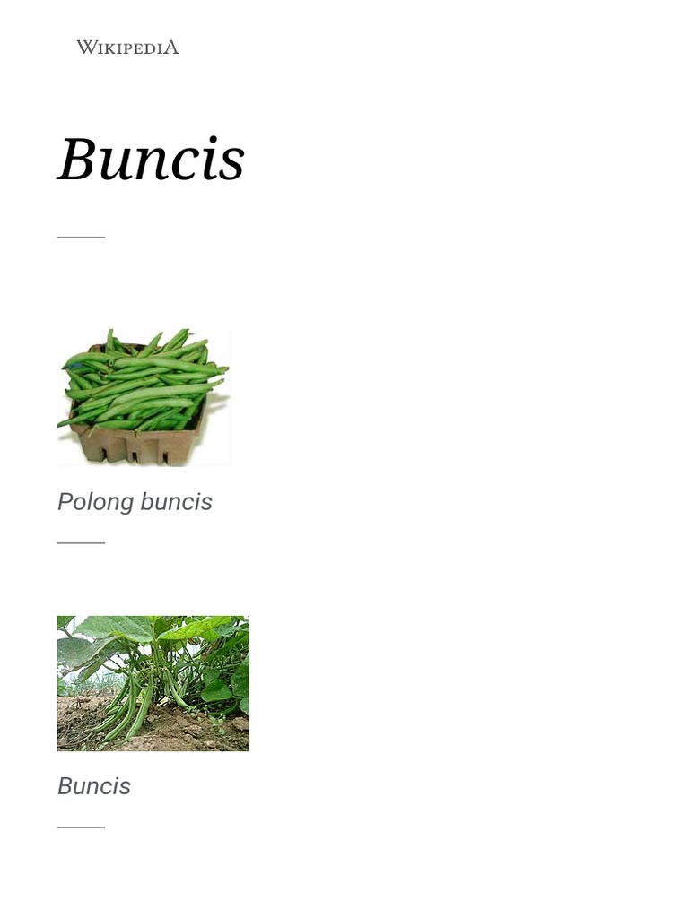 Buncis - Wikipedia Bahasa Indonesia, Ensiklopedia | PDF | Griya & Taman ...