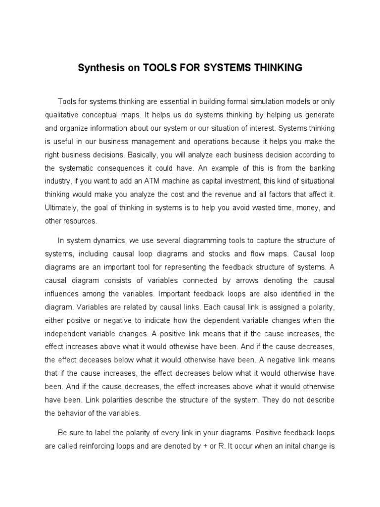 Essential Tools for Systems Thinking | PDF | Causality | Economies