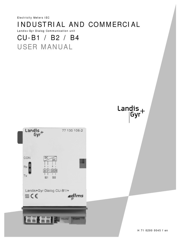 Landis+Gyr CU-B1/B2/B4 User Manual | PDF | Modem | Transformer