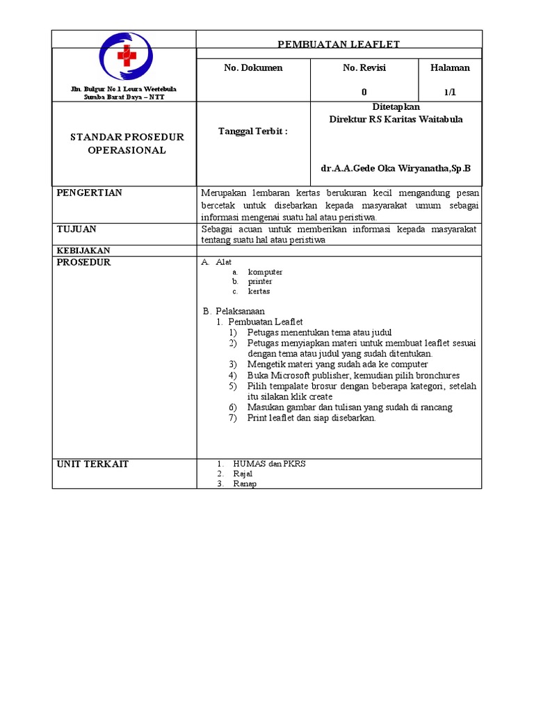 Spo Pembuatan Leaflet | PDF
