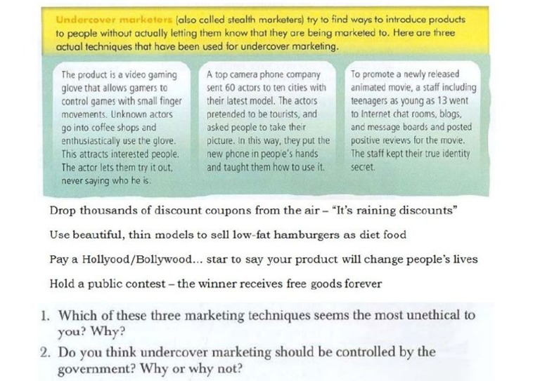 Undercover Marketing | PDF