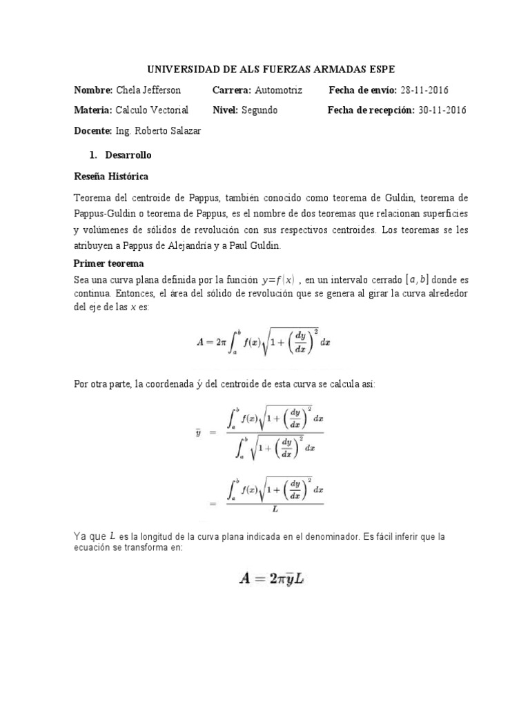 Teorema de Pappus | PDF
