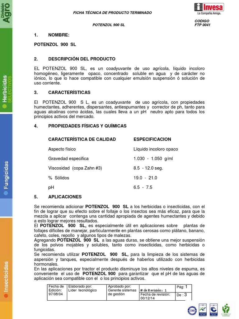 POTENZOL | PDF | Ph | Agua