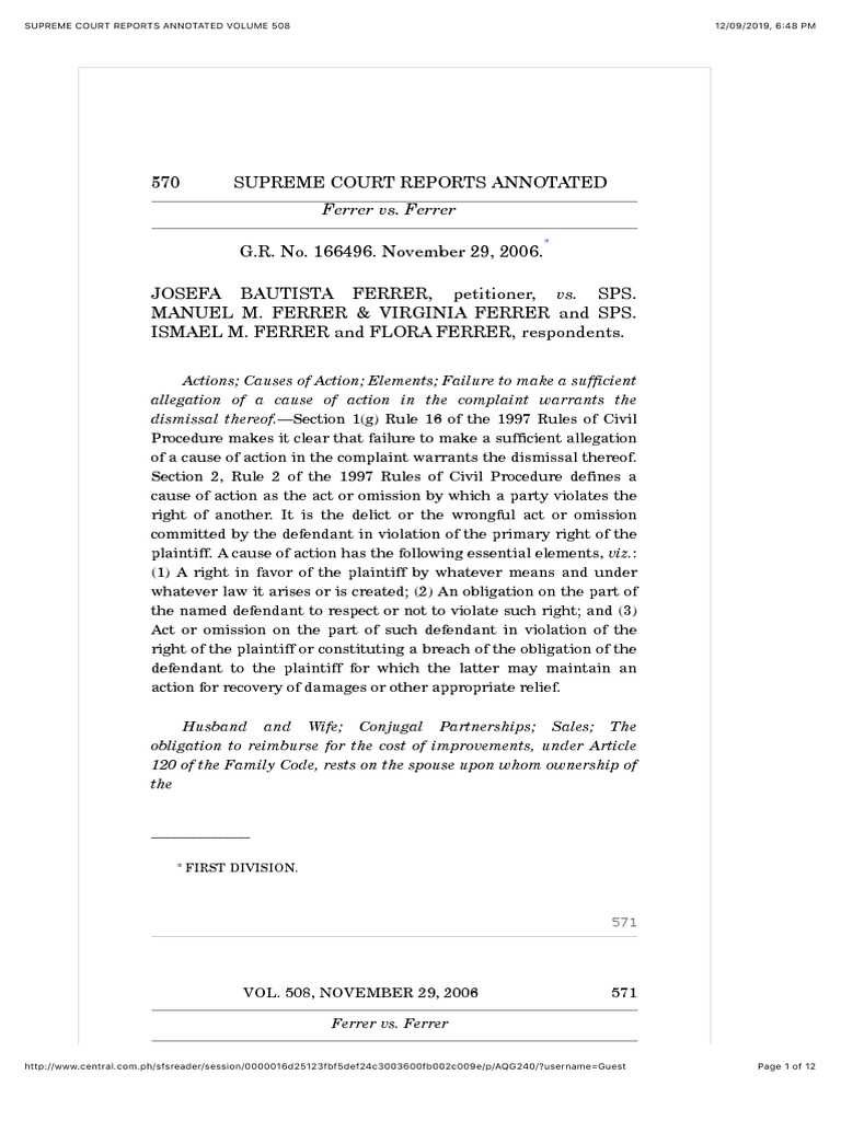 Ferrer vs. Ferrer | PDF Ferrer vs. Ferrer | PDF
