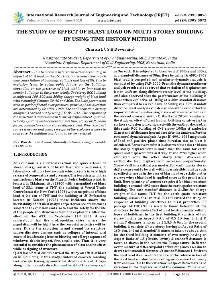 2018 The Study of Effect of Blast Load On Multi-Storey Building by ...