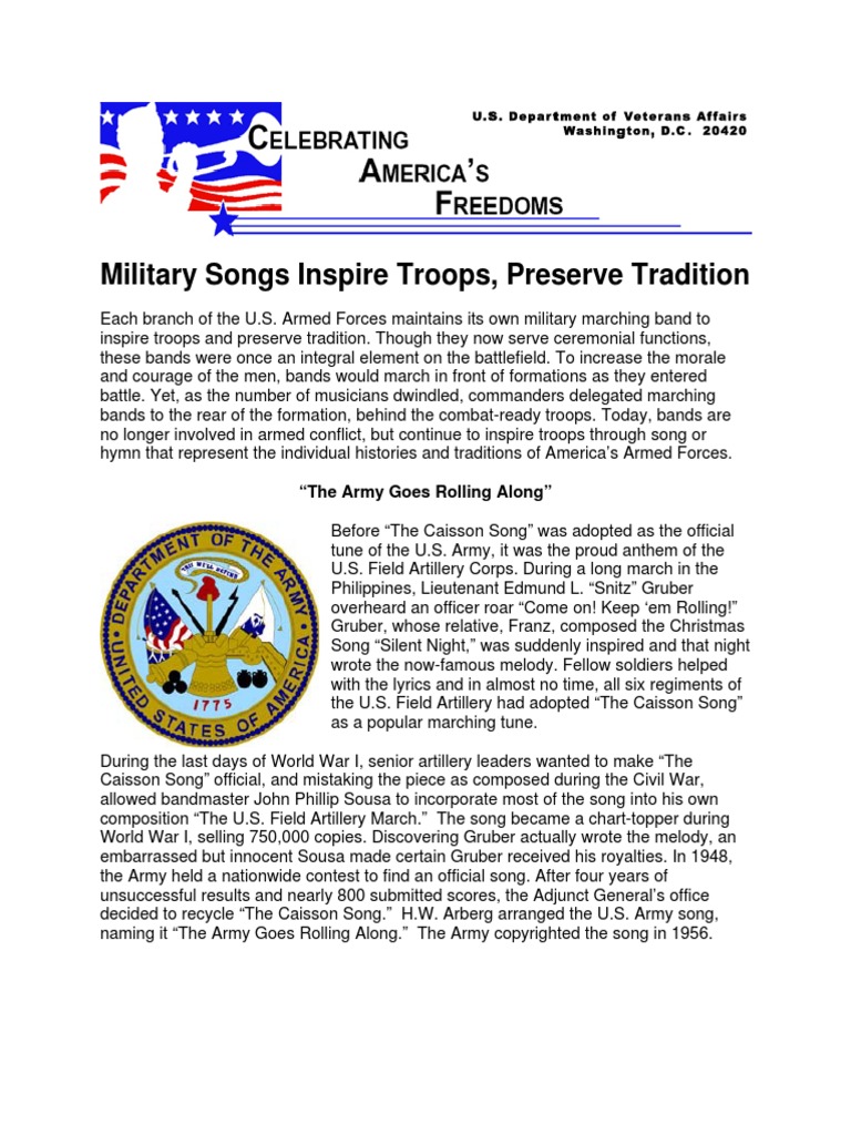 Military Songs Inspire Troops, Preserve Tradition: "The Army Goes ...