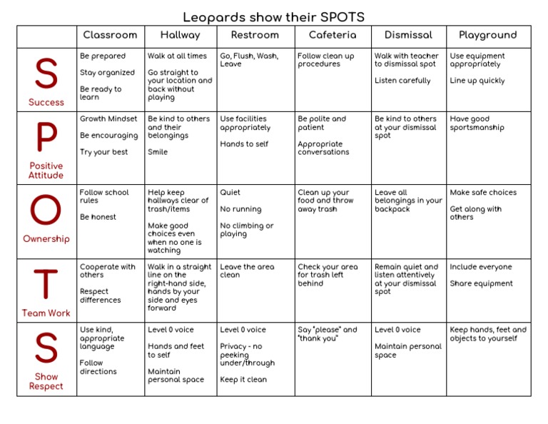 Spots Pbis Matrix | PDF