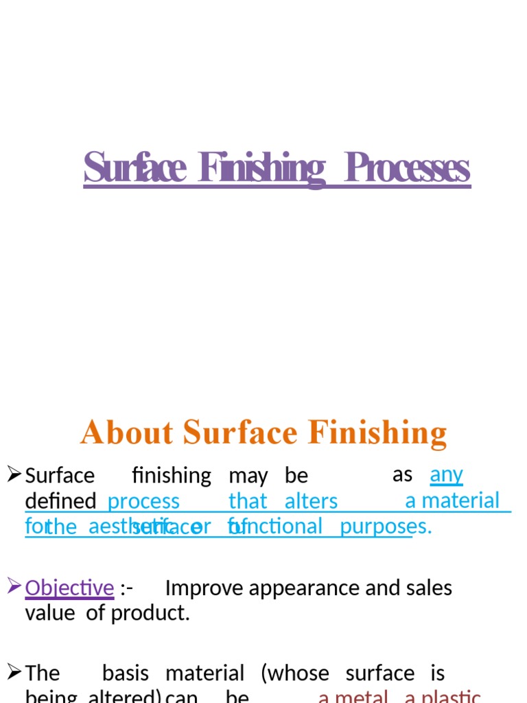 Overview of Surface Finishing Processes | PDF | Abrasive | Grinding ...