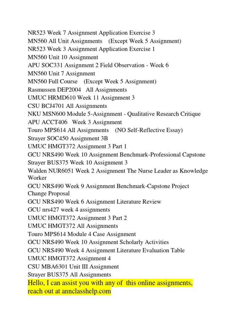 MN560 Course Assignments Overview | PDF | Evaluation Methods | Learning