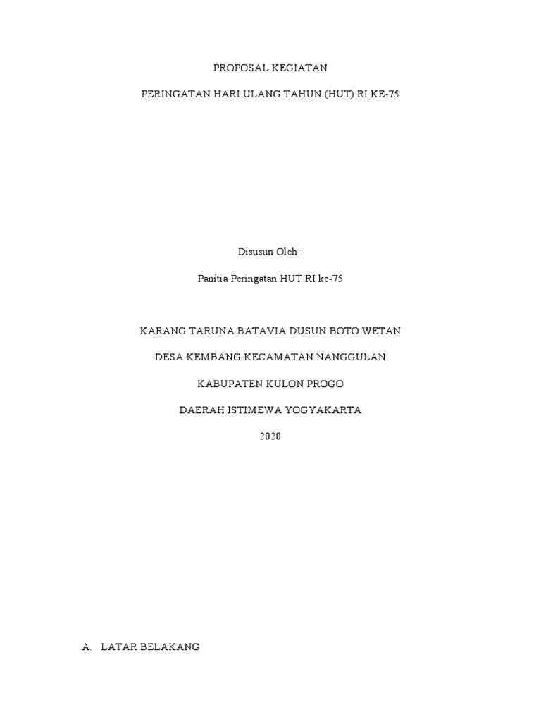 Proposal 17 Agustus | PDF | Perjalanan