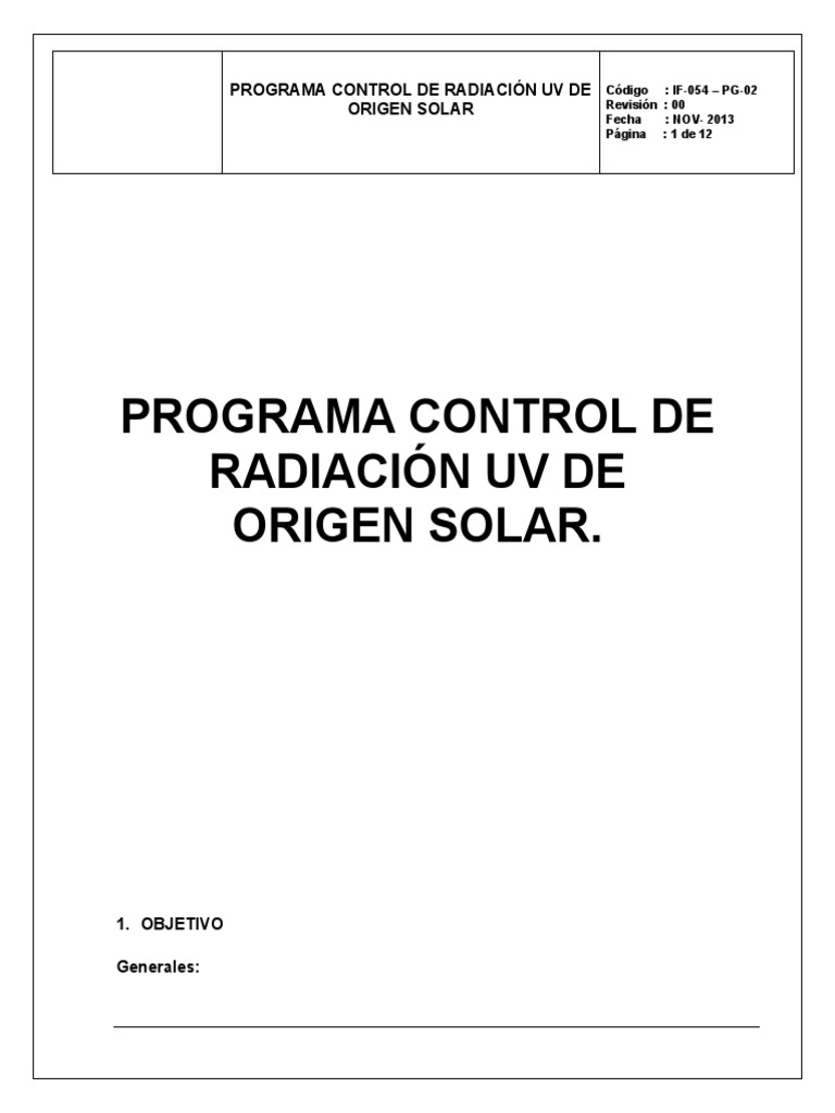 1 Programa Radiacion Uv | PDF | Ultravioleta | Dom