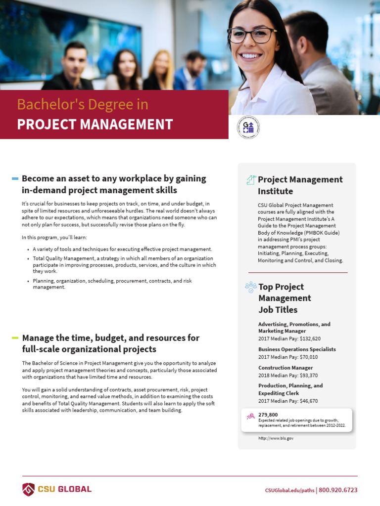 Bachelor's Degree In: Project Management | PDF | Project Management ...