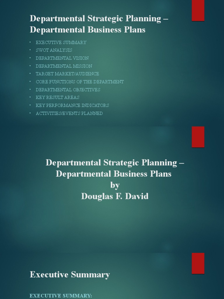 Departmental Business Plan Overview | PDF | Performance Indicator ...
