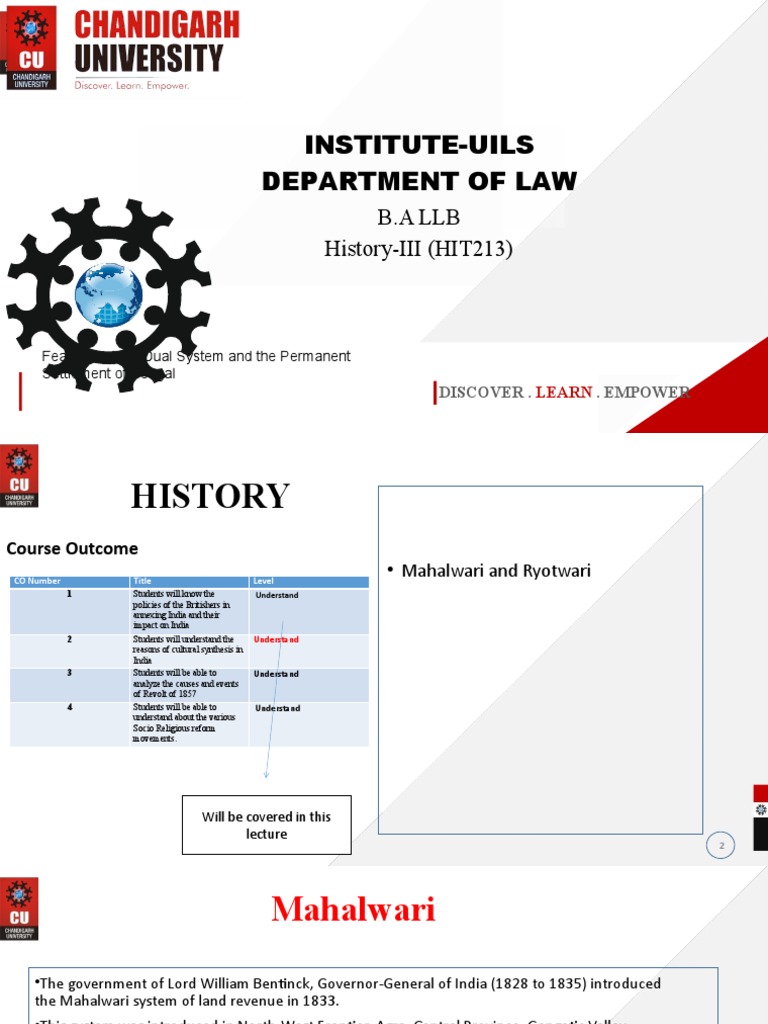 Land Revenue Systems in British India: A Comparison of the Mahalwari ...