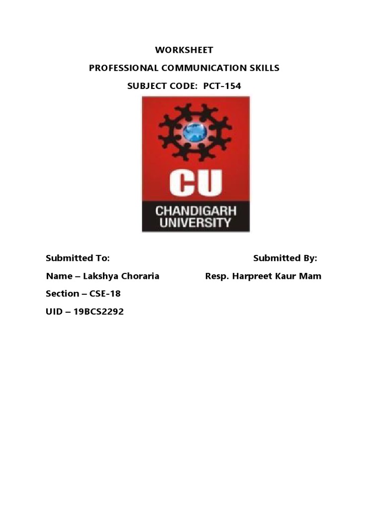 Pcs Worksheet | PDF | Sentence (Linguistics) | Noun
