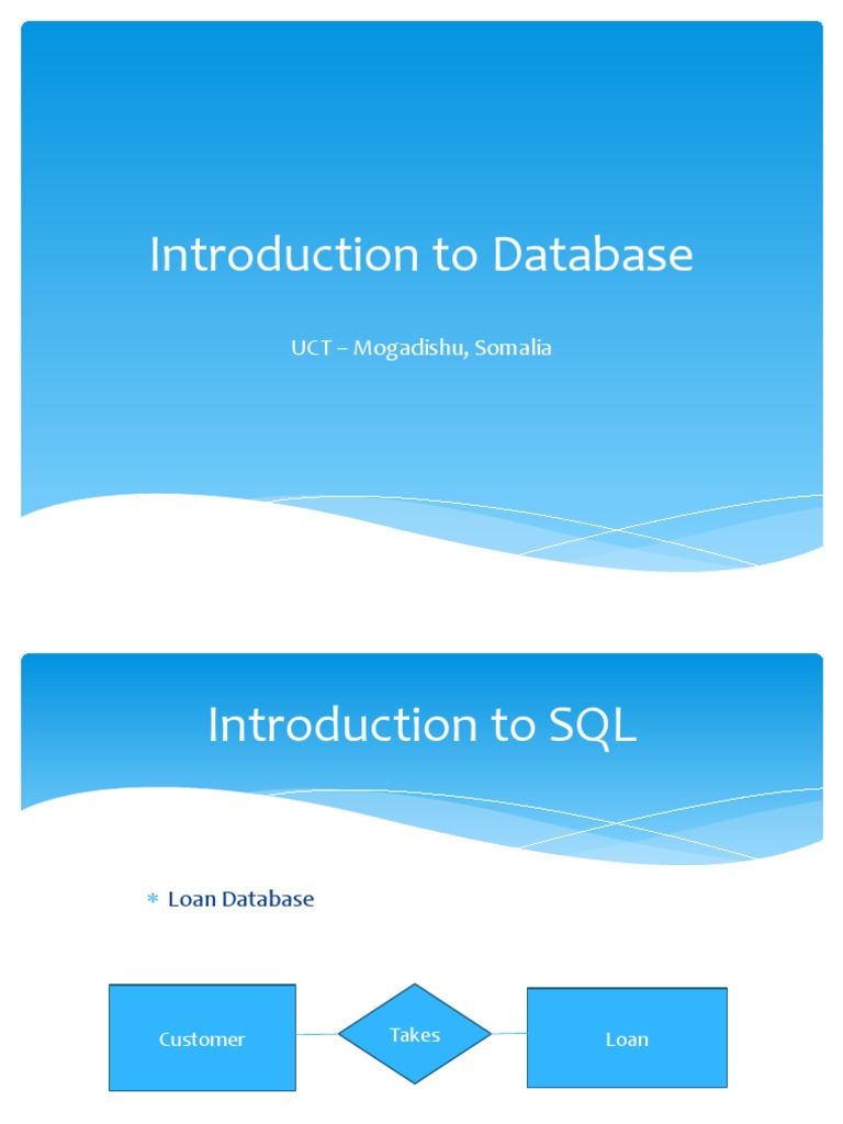 Introduction To Database: UCT - Mogadishu, Somalia | PDF