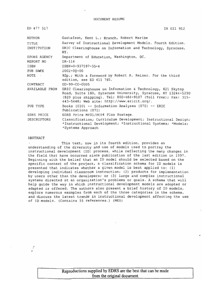 Model Gustafson - id-models-ED411780 PDF | PDF