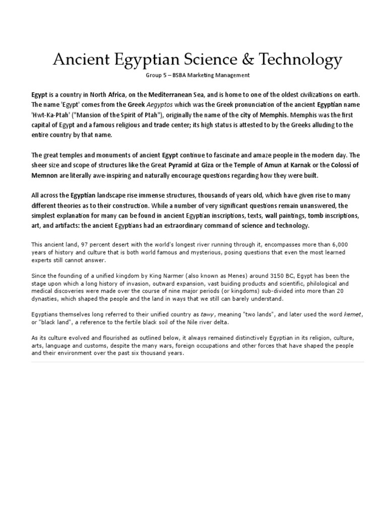 Ancient Egyptian Science | PDF | Ancient Egypt