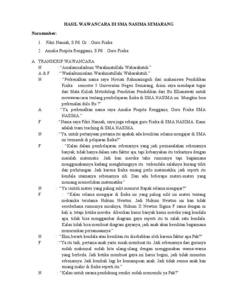 Kendala Pembelajaran Fisika di SMA NASIMA | PDF | Kajian Bahasa Asing